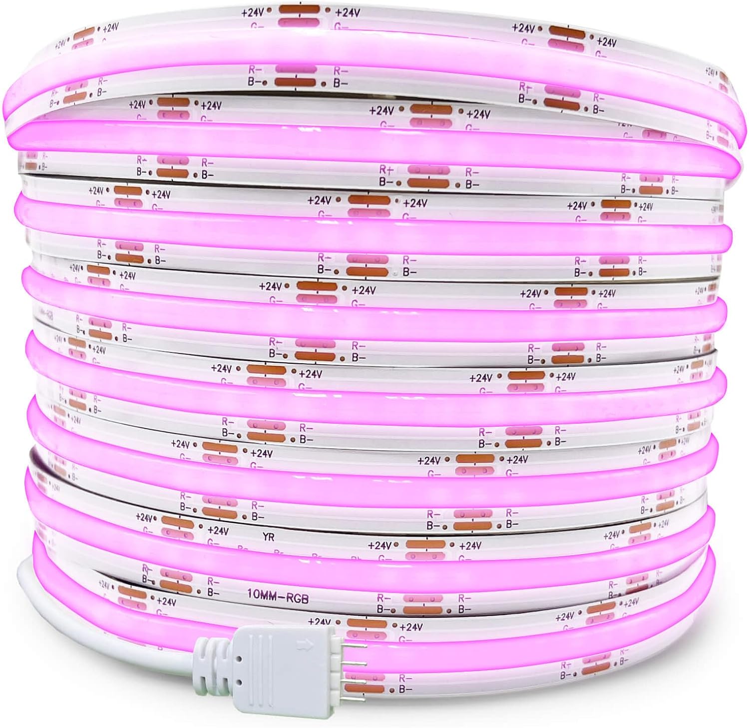 16 Million RGB Colors Changing 24V COB RGB LED Strip Light 32.8ft (10M ...